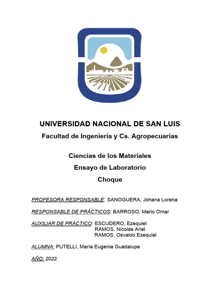 Informe ensayo de Choque | PDF | Ingeniería mecánica | Mecánica de sólidos