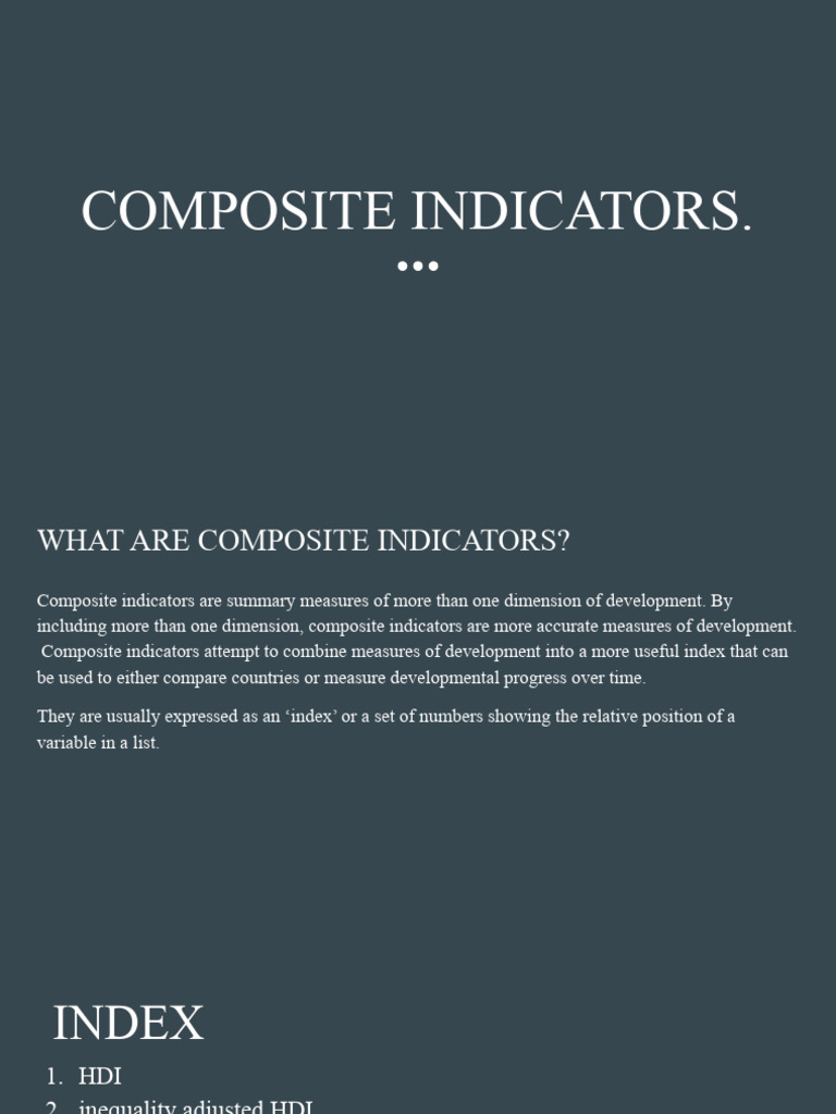 Topic 2 Composite Indicators Pdf Human Development Index Social Inequality