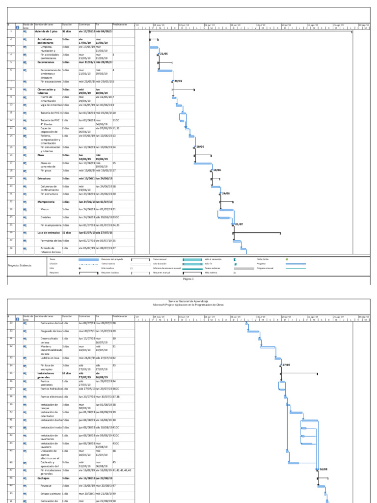 Cronograma de Ejemplo_carta gantt | PDF | Materiales de construcción
