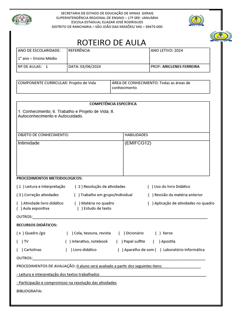 ROTEIRO PADRONIZADO | PDF