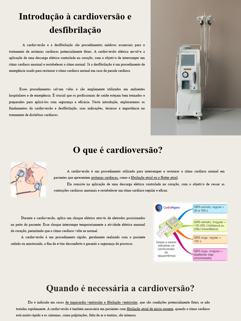 Cardioversão e Desfribilação | PDF | Coração | Eletrocardiografia