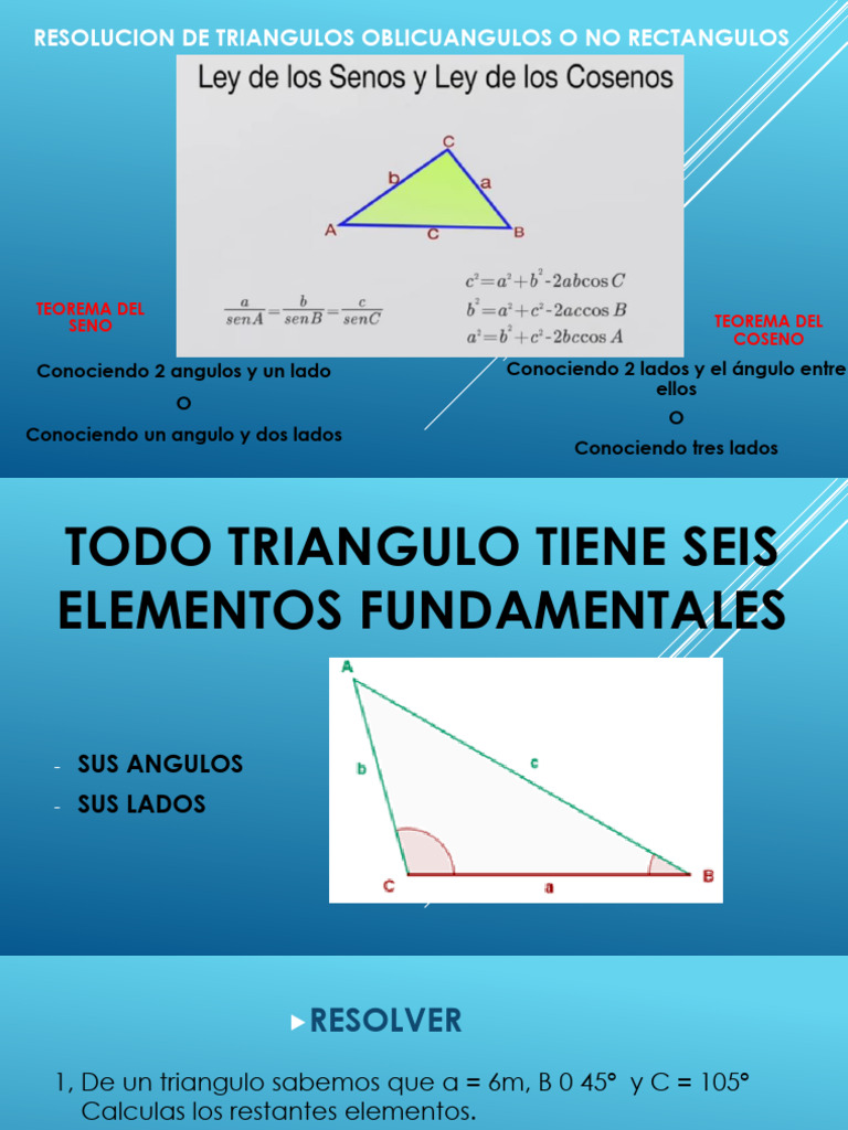Resolucion de Triangulos Oblicuangulos o No Rectangulos | PDF