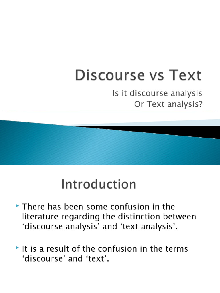 Discourse Vs | PDF | Discourse | Linguistics