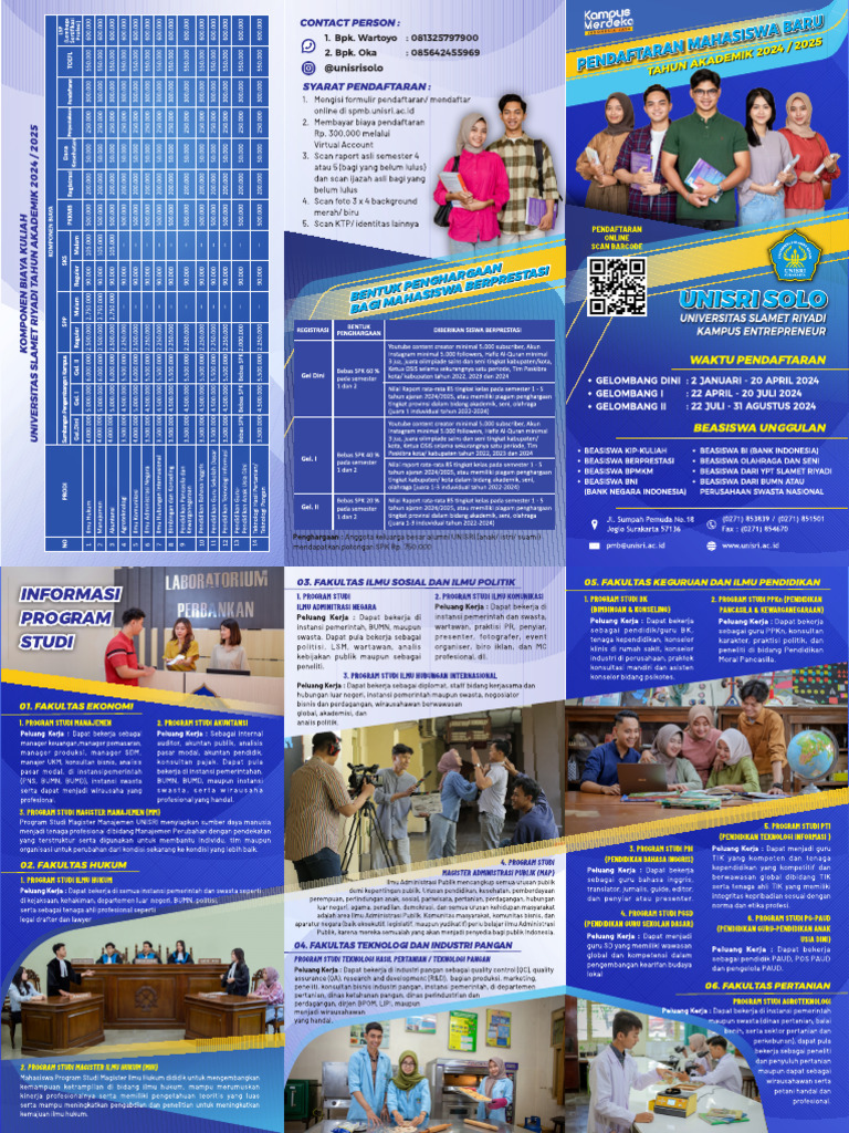 Brosur PMB Unisri Solo 2024 | PDF