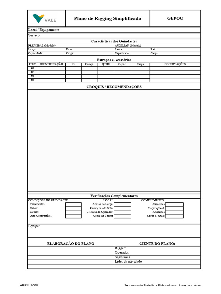 PLANO DE RIGGING | PDF