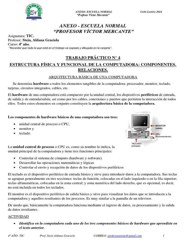TP 4 - Hard y Soft. Perif | PDF | Hardware de la computadora | Periférico