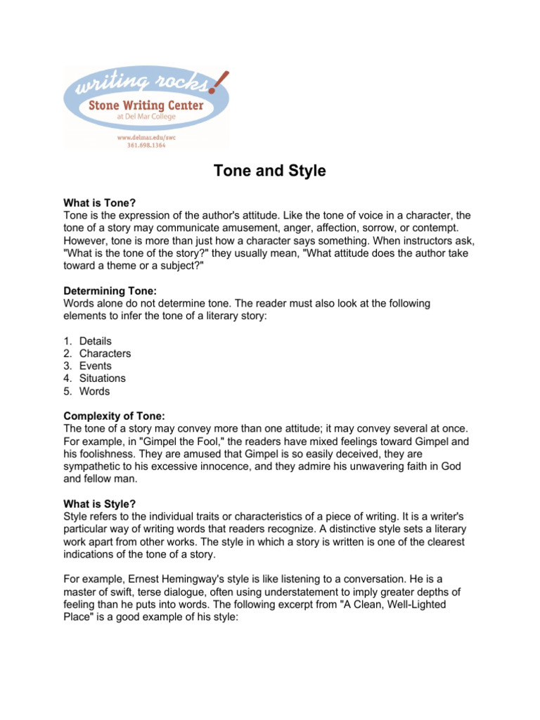 Tone and Style | Download Free PDF | Tone (Linguistics)