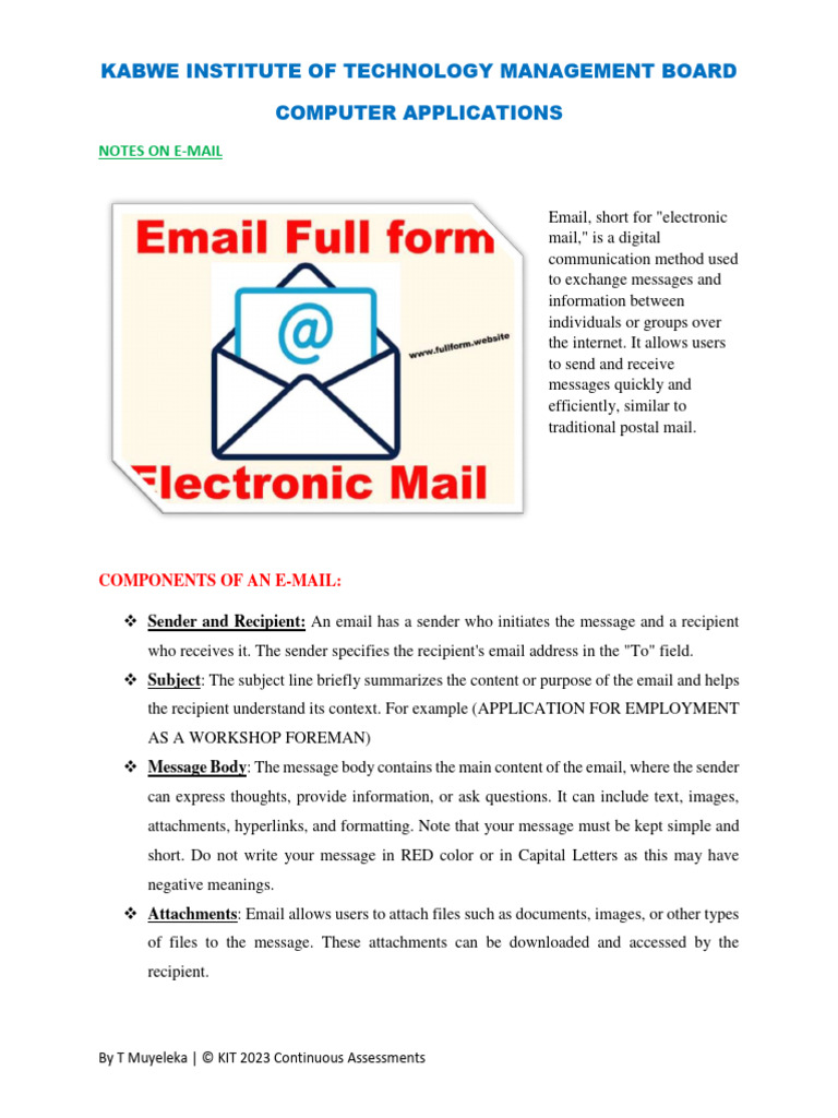 Notes On Emails | PDF | Communication | Human Communication
