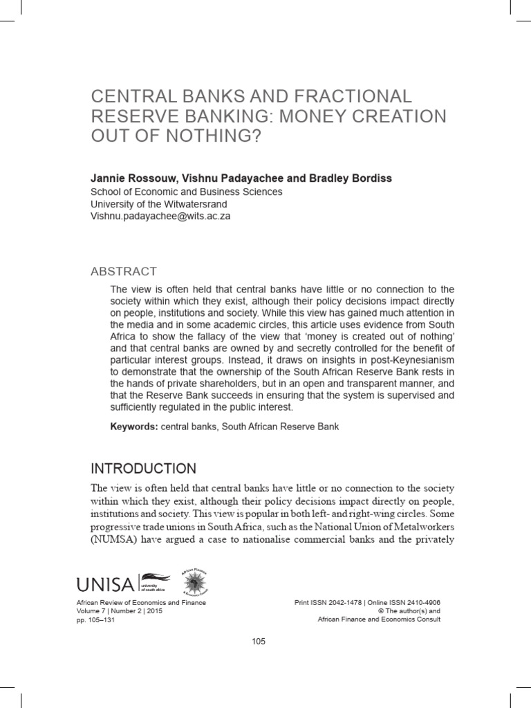 Central Banks and Fractional Reserve Banking | PDF | Banks | Reserve ...