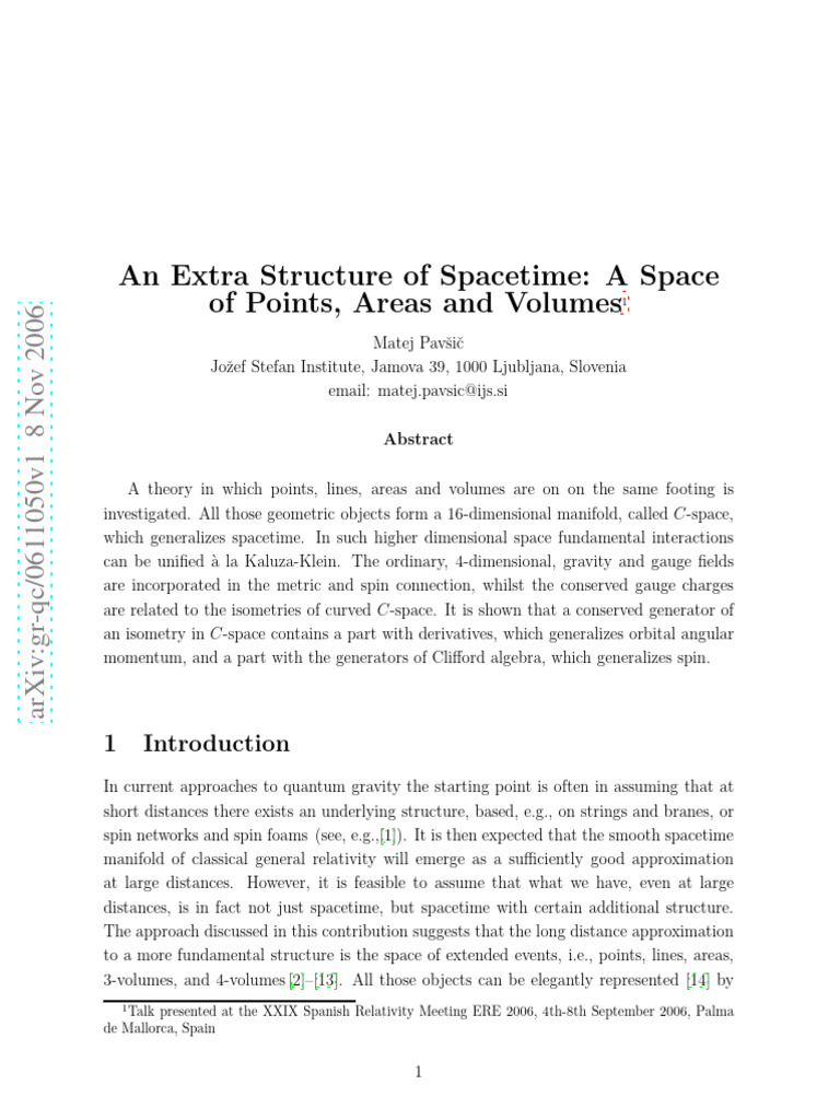 An Extra Structure of Spacetime A Space | PDF | Dimension | Gauge Theory