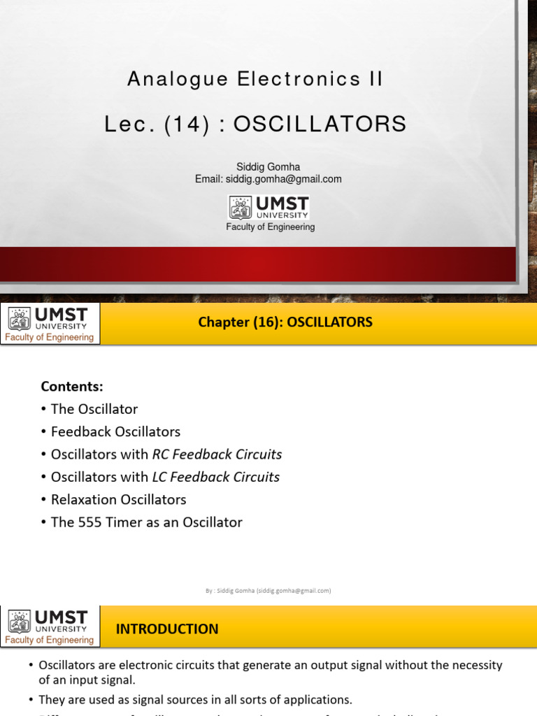 Chapter 16 oscillators | PDF | Electronic Oscillator | Amplifier