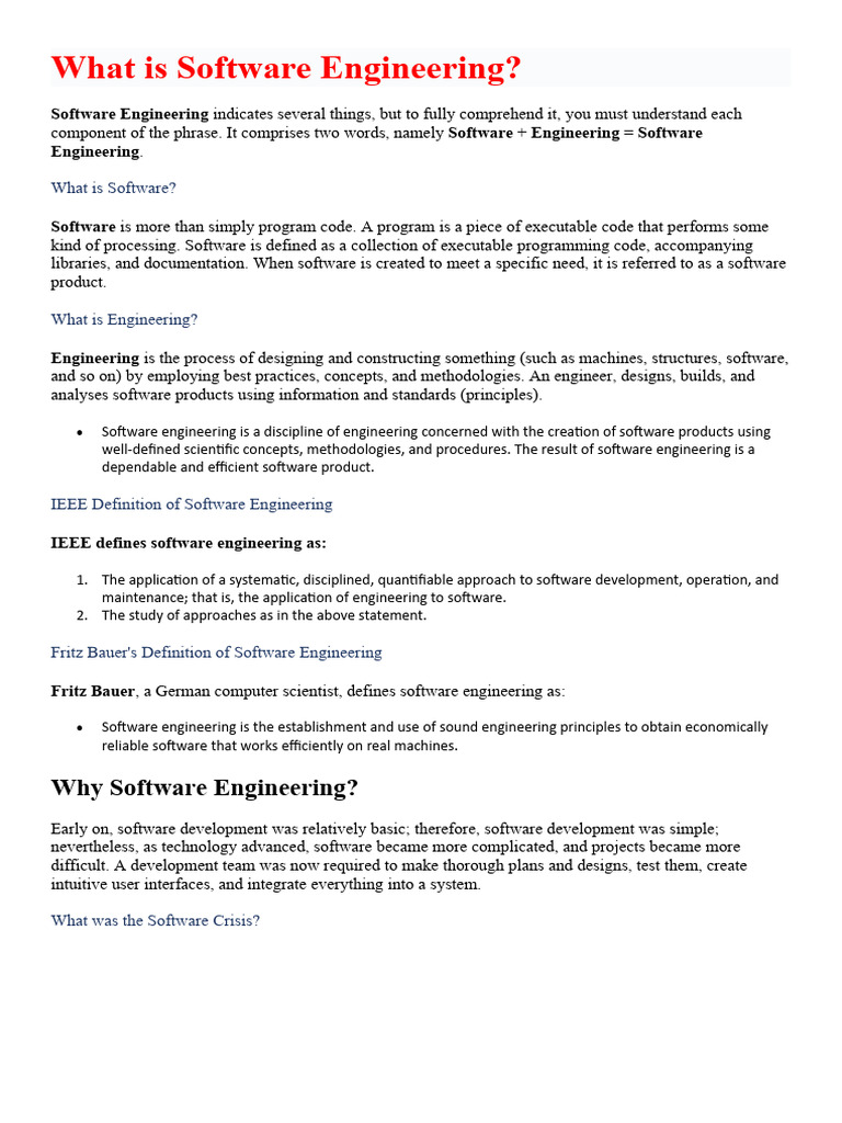 What Is Software Engineering? | PDF | Software Development Process | Agile Software Development