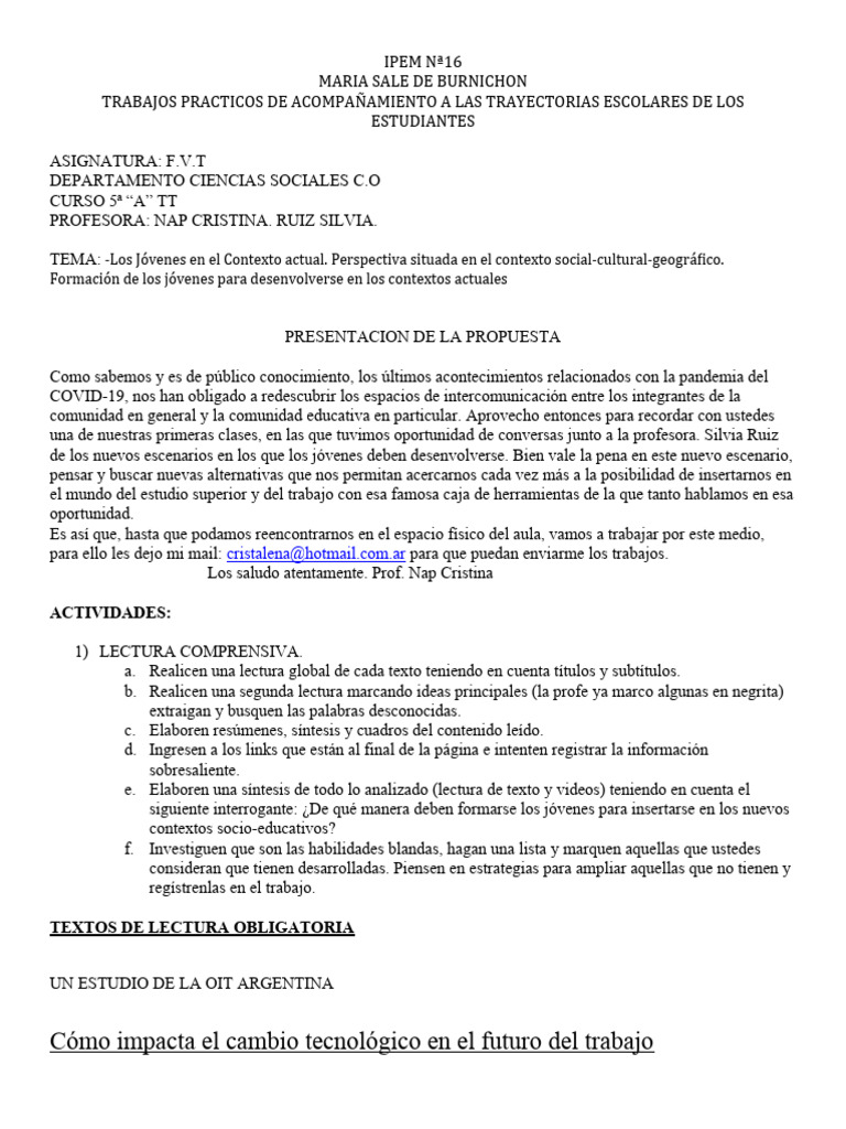 Trabajo Practico FVT 5 | PDF | Empleo | Business