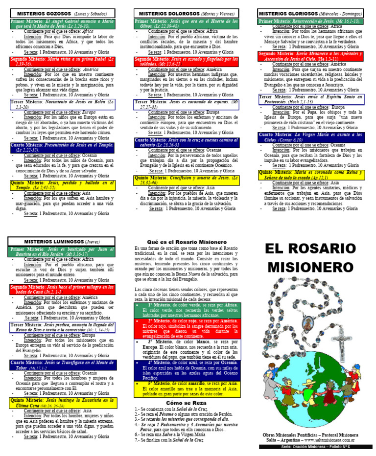 Rosario Misionero: Oraciones por Continentes | PDF | Rosario | orador ...