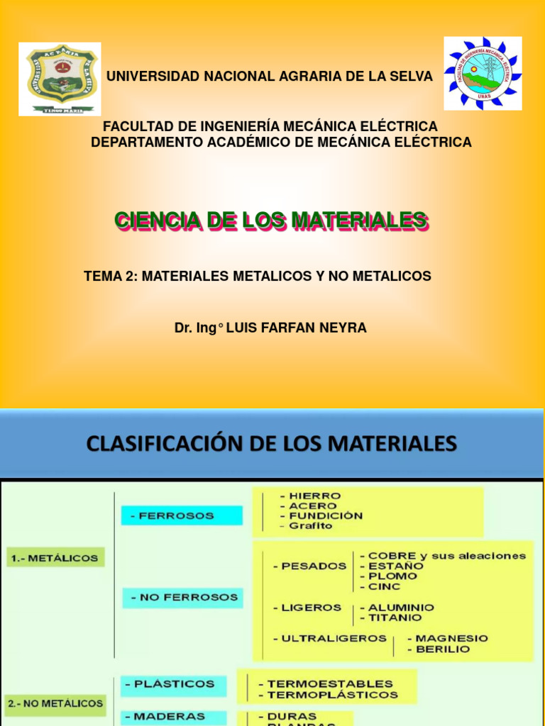 Tema 2 Materiales Metalicos y No Metalicos | PDF