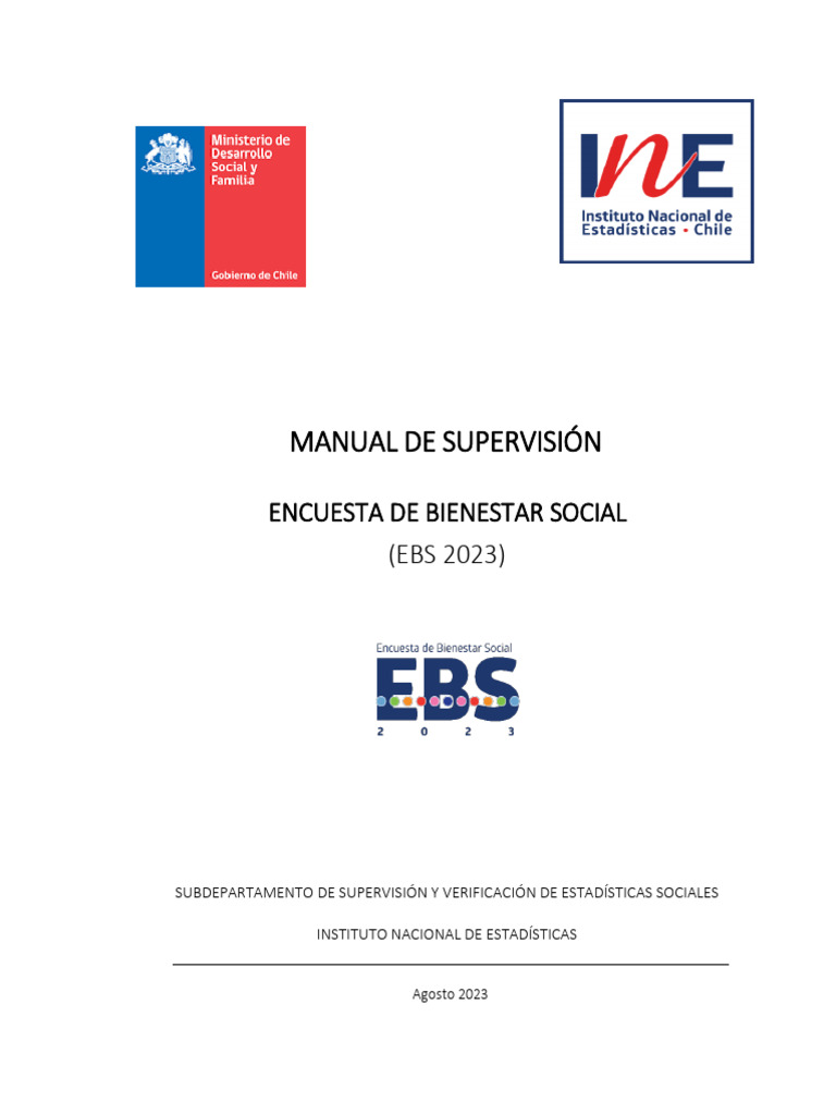 04 Sept - Manual de Supervisión Indirecta EBS 2023 | PDF | Metodología de encuesta | Estadísticas