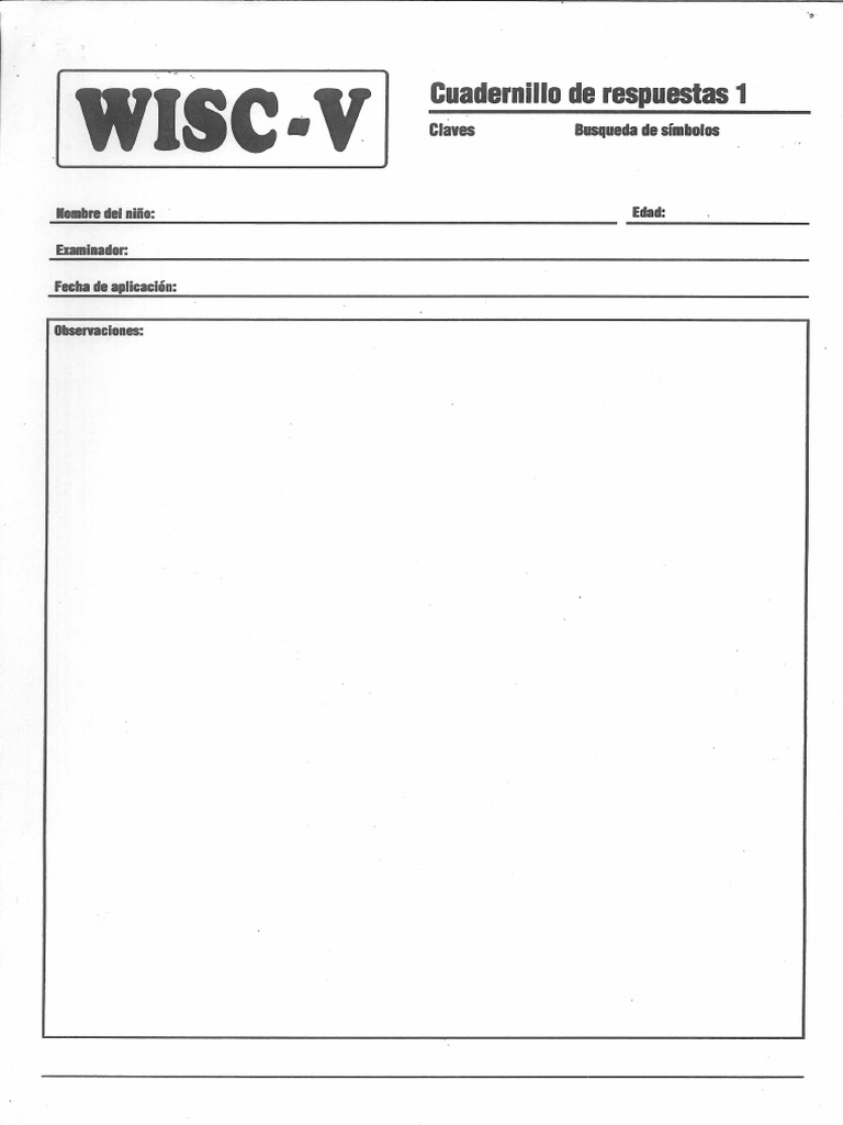 Claves y Busquedas - Wisc-V | PDF