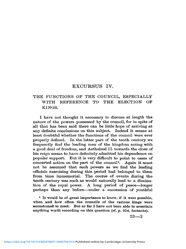 Functions of The Council Especially With Reference To The Election of ...