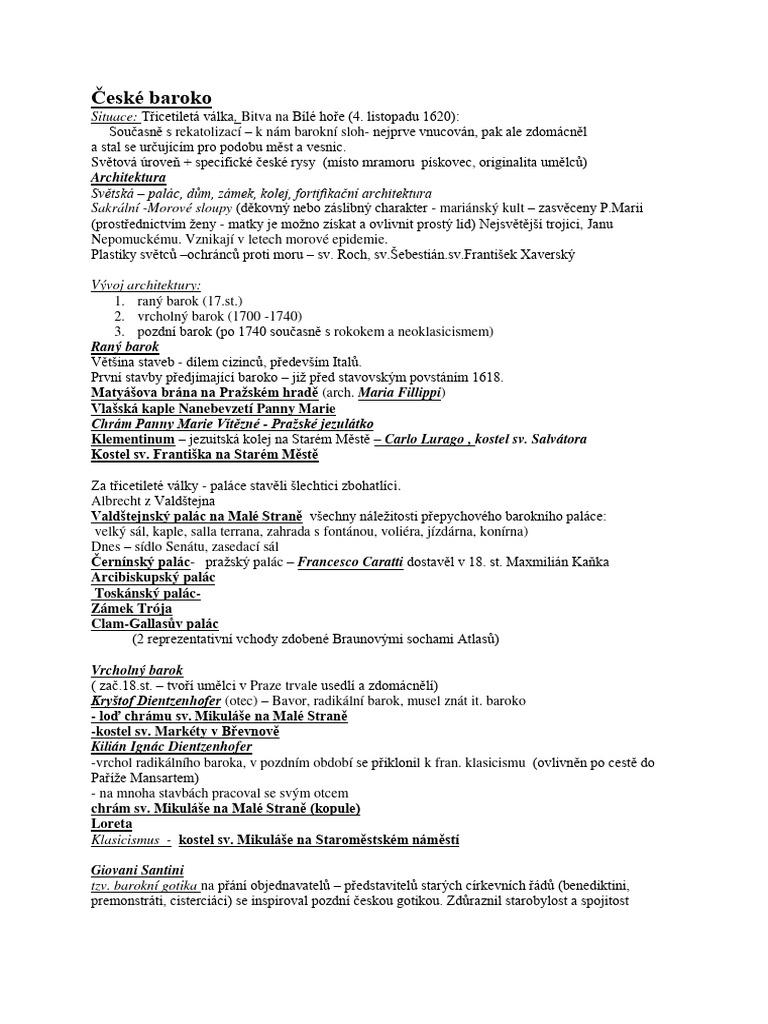 Ceske Baroko Svetove Barokni Malirstvi | PDF