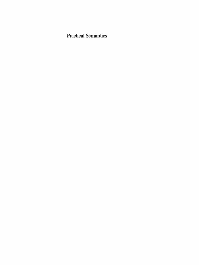 Practical Semantics | PDF | Idea | Semantics