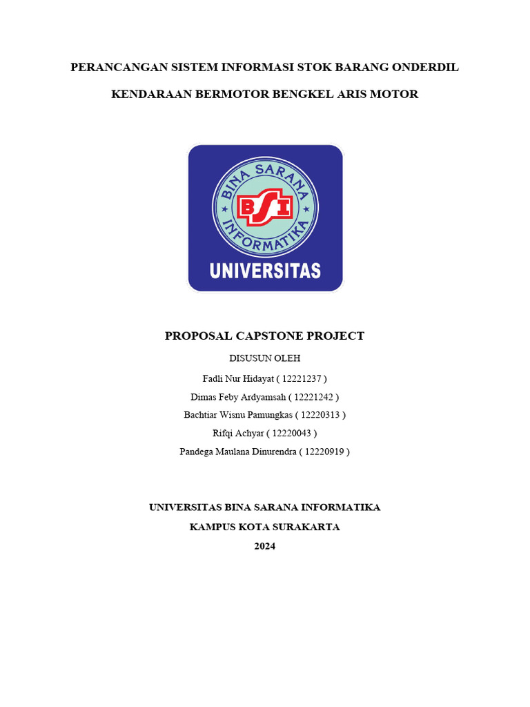 Makalah Capstone Project - Kelompok 5 - Fadli Nur Hidayat | PDF | Komputer | Teknologi & Rekayasa
