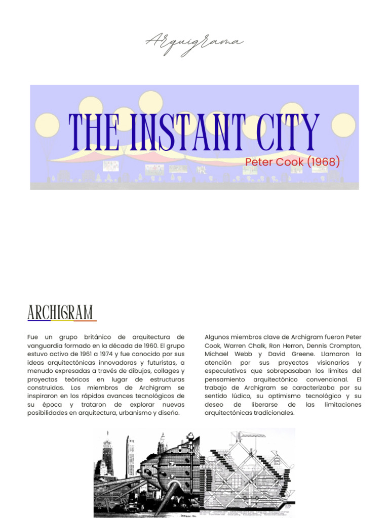 La Ciudad Instantánea de Archigram | PDF | Arte