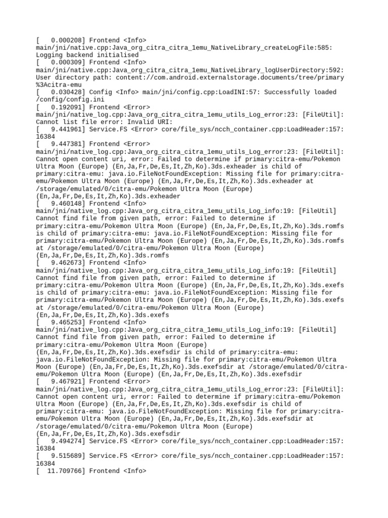 Citra Log File Errors and Configurations | PDF | Computer Science | Computing