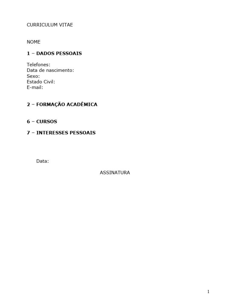 Modelo Curriculum 2 | PDF | Negócios | Direito