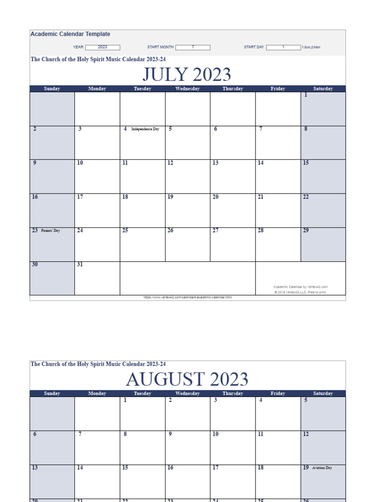 Chs All Choir Music Calendar 2023-24 | PDF | Advent | Workweek And Weekend