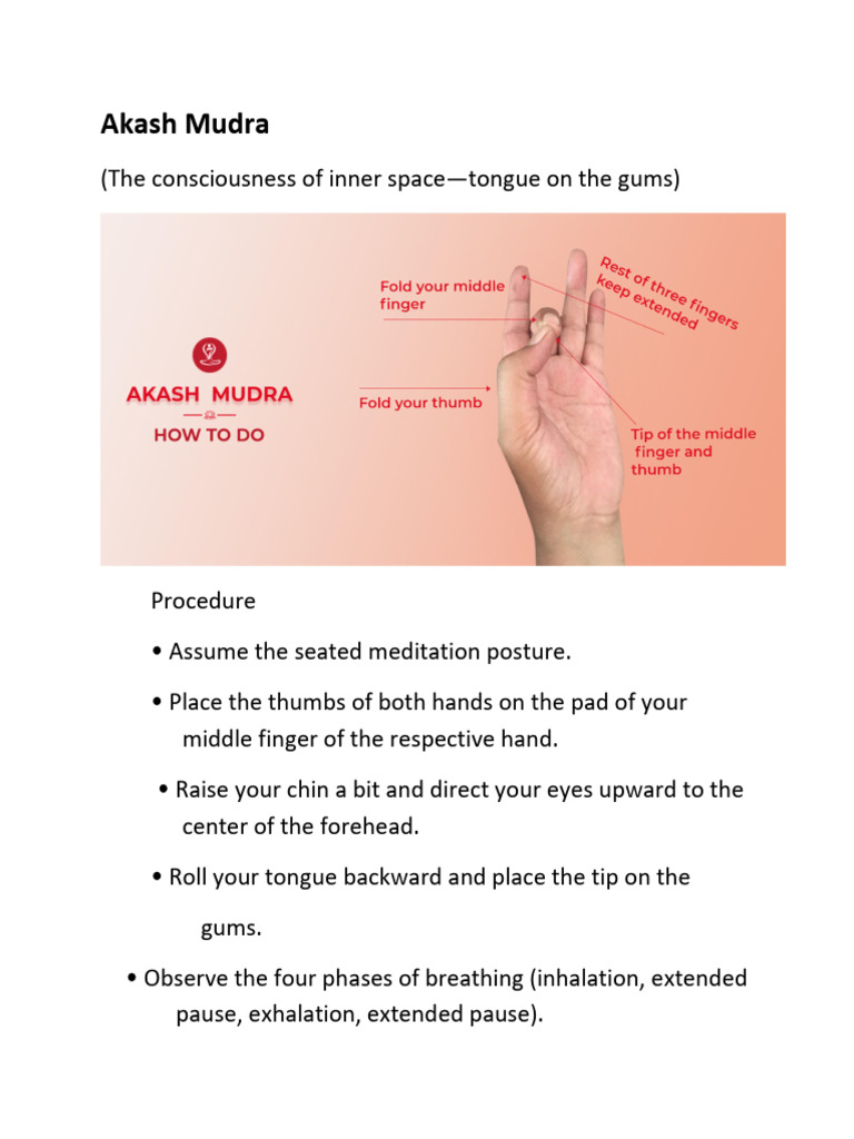 Akash Mudra: Inner Balance Technique | PDF