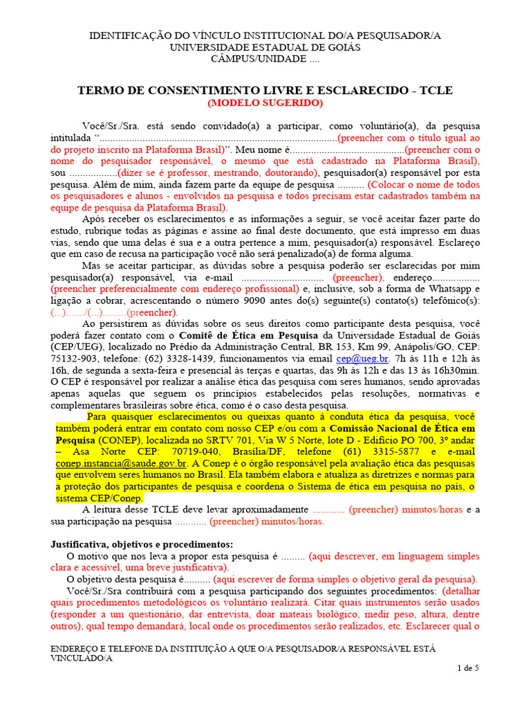 8 Modelo TCLE Indigena Out 23 | PDF | Indenização | Informação