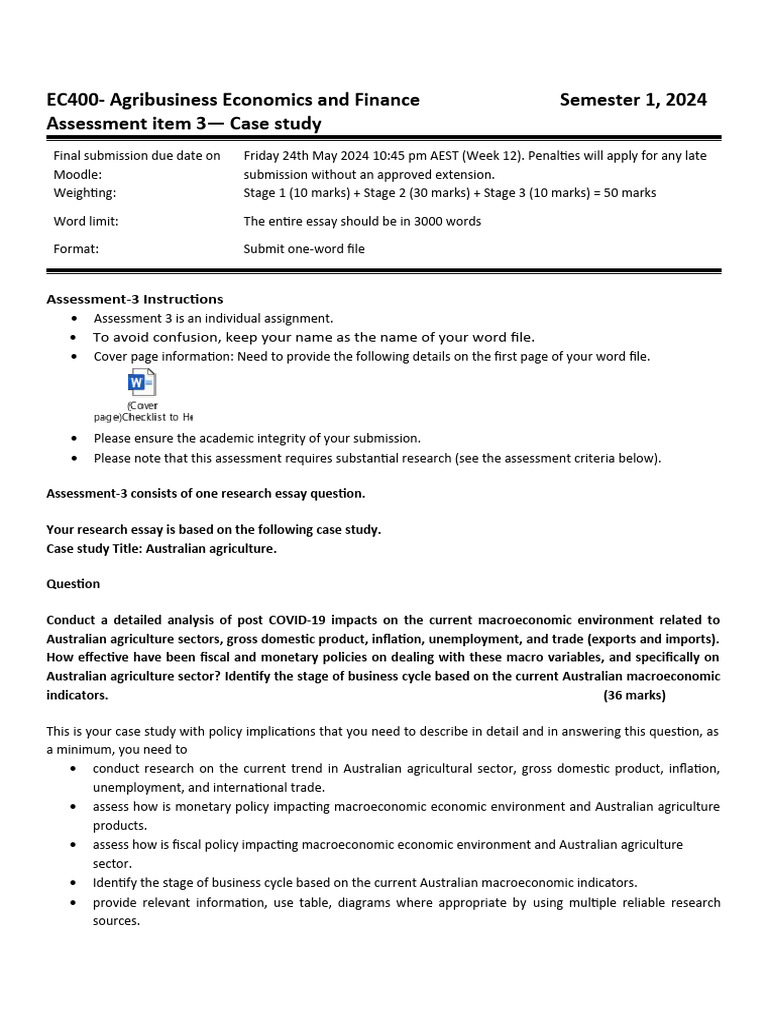 (S) EC400 - T1,2024 - Assessment-3 Questions and Resources (1 ...