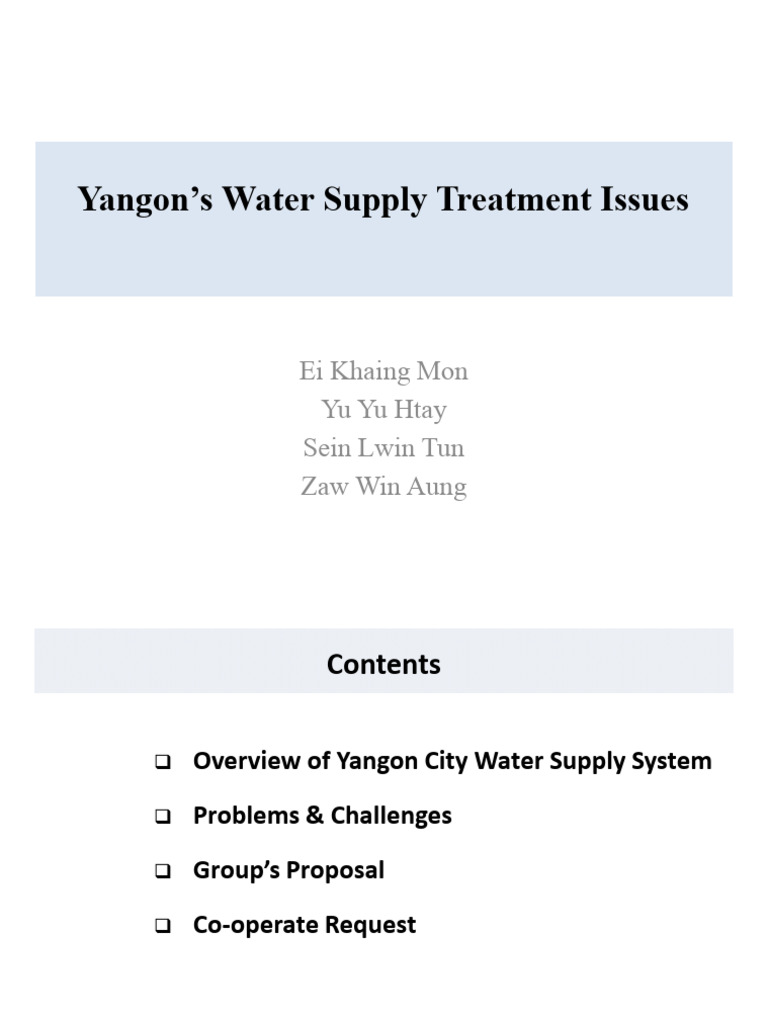 Exercise 2_Yangon Water Supply Treatment | Download Free PDF | Water | Pump