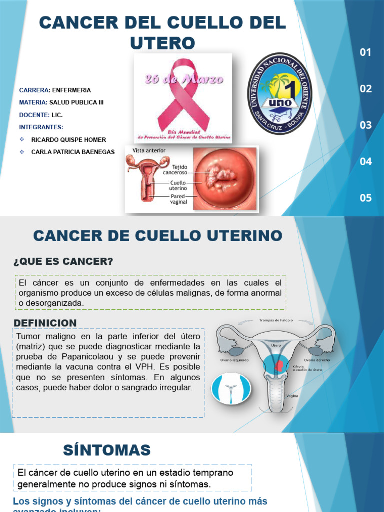 Cáncer de Cuello Uterino: Síntomas y Prevención | PDF | Cáncer de cuello uterino | Cáncer