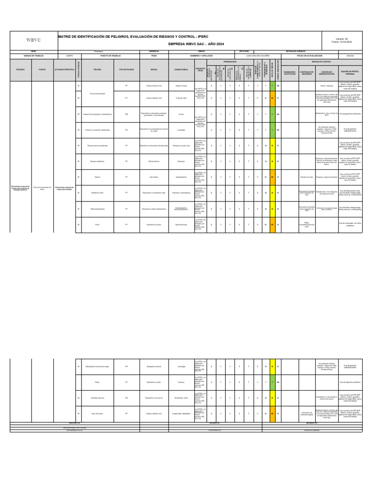 Formato Iperc - Trabajo | PDF