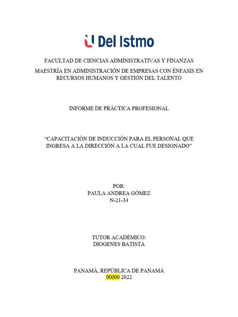 Informe de Practica Profesional - PGomez - 22.03.22 | PDF | Gestión de recursos humanos ...
