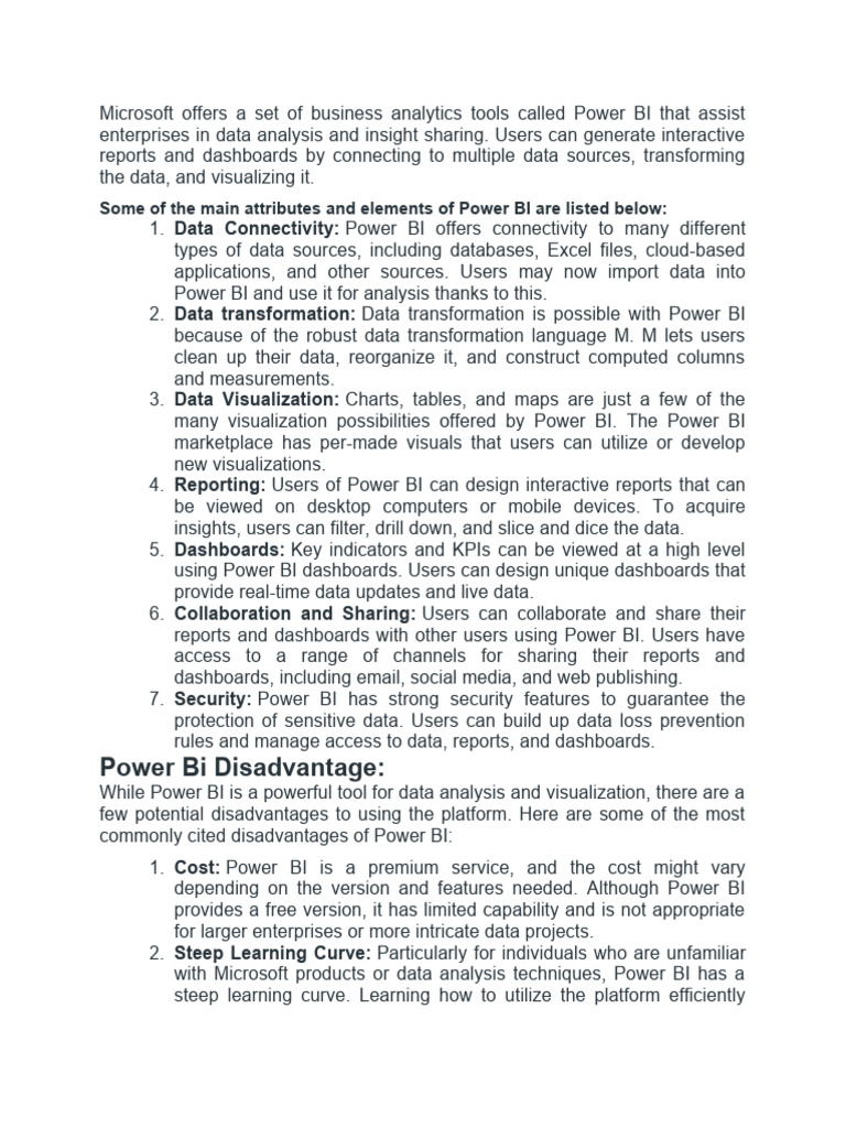 PBI Limitations and Disadvantages | PDF | Computer Science | Data Management