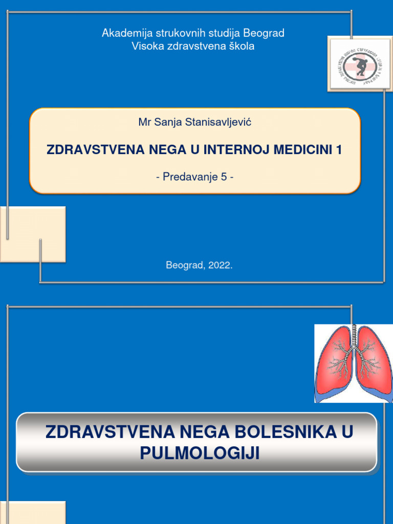 Predavanje 5a - Pulmologija | PDF