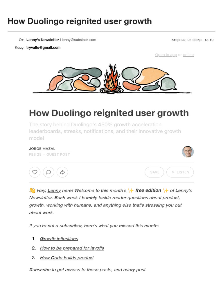 How Duolingo Reignited User Growth | PDF | Career & Growth