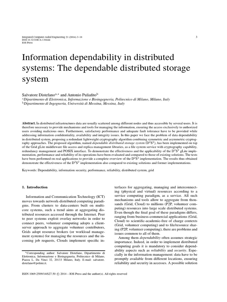 05 Information Dependability In Distributed Systems The Dependable