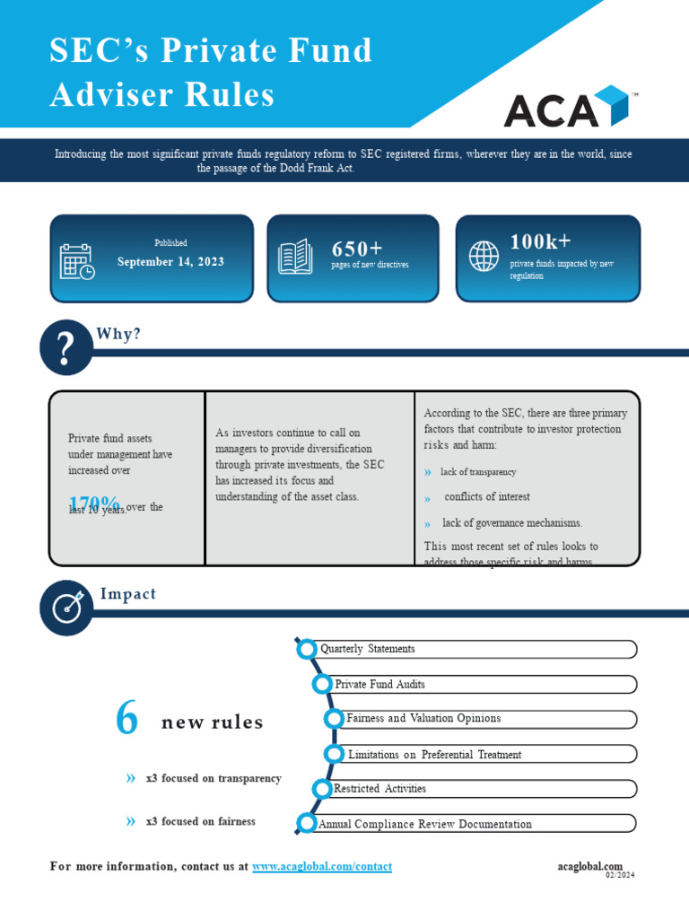 SEC Private Funds Rule Cheat Sheet | PDF | U.S. Securities And Exchange Commission | Regulatory ...