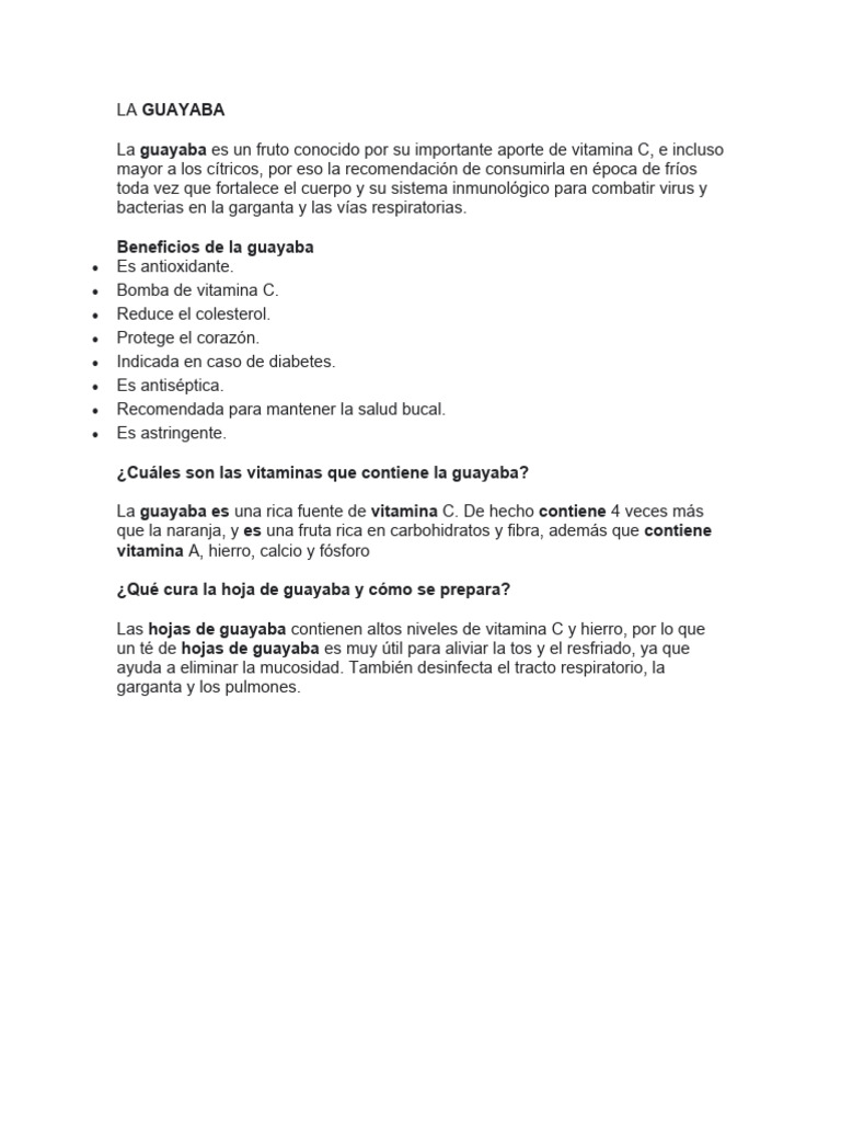 GUAYABA | PDF | Té | Miel