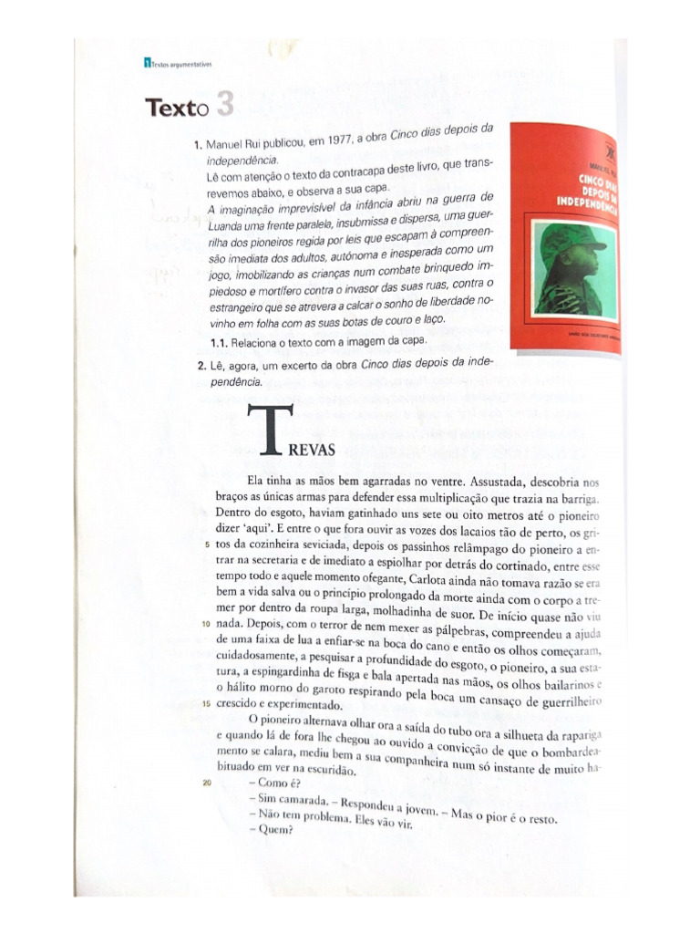 1. Manuel Rui publicou, em 1977, a obra Cinco dias depois da | PDF