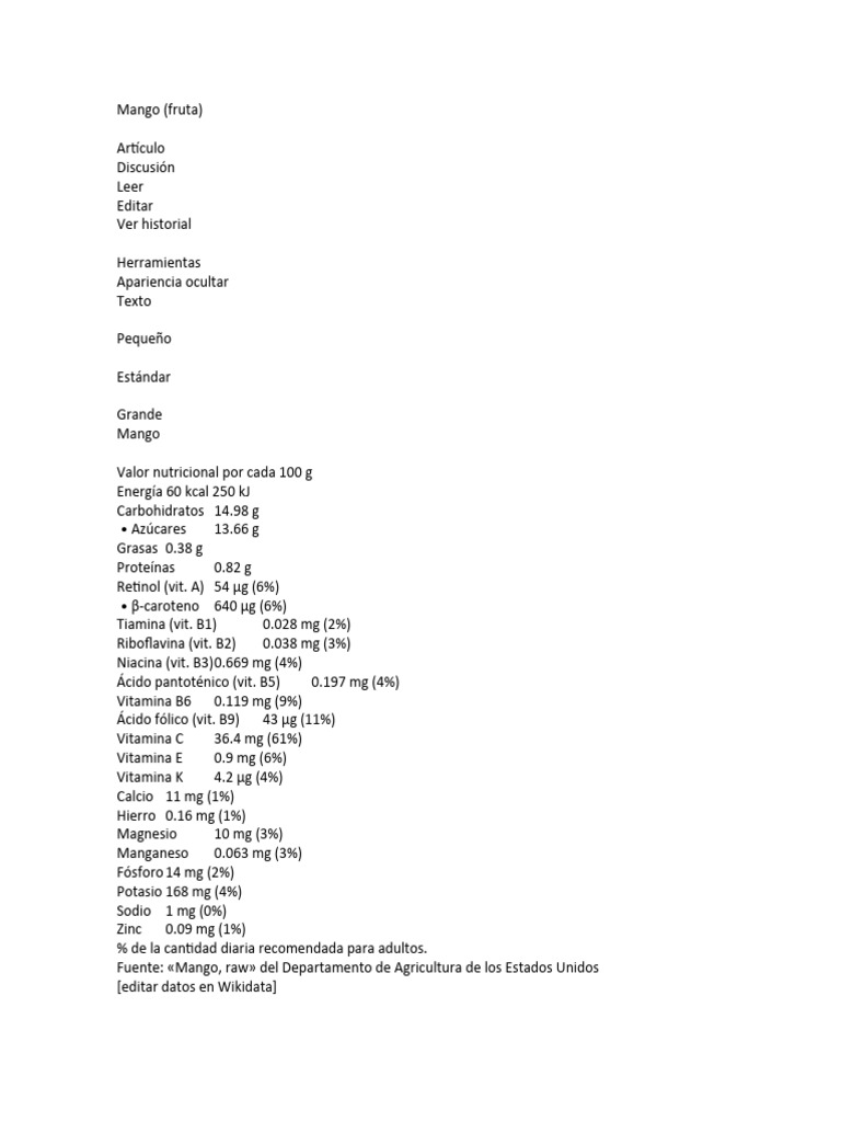 Mango | Descargar gratis PDF | Mango | Fruta