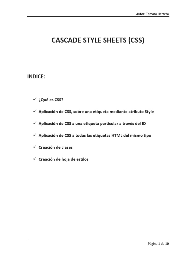 Tutorial CSS - Cascade Style Sheets | Descargar gratis PDF | Desarrollo ... Tutorial CSS - Cascade Style Sheets | Descargar gratis PDF | Desarrollo ...