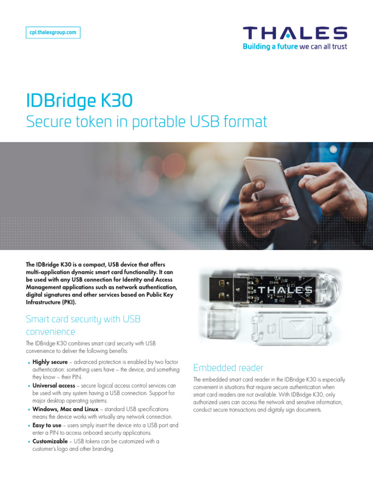 Idbridge k30 Thales | PDF | Smart Card | Security