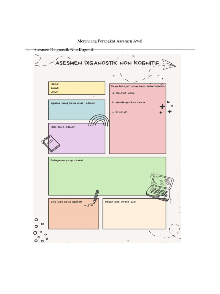 T1.3b Ruang Kolaborasi Perangkat Asesmen Awal | PDF