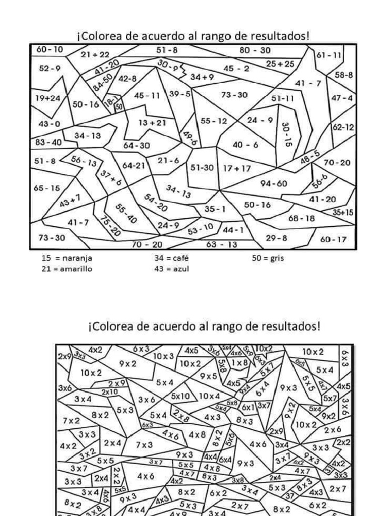 Act. Matematicas Colorear | PDF