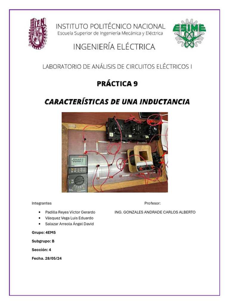 Practica Inductancia | PDF | Red eléctrica | Inductor
