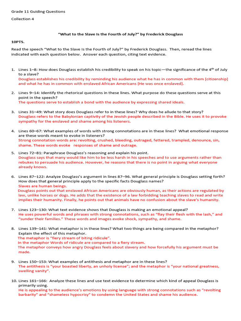 What To The Slave Is The Fourth of July | PDF | Frederick Douglass ...